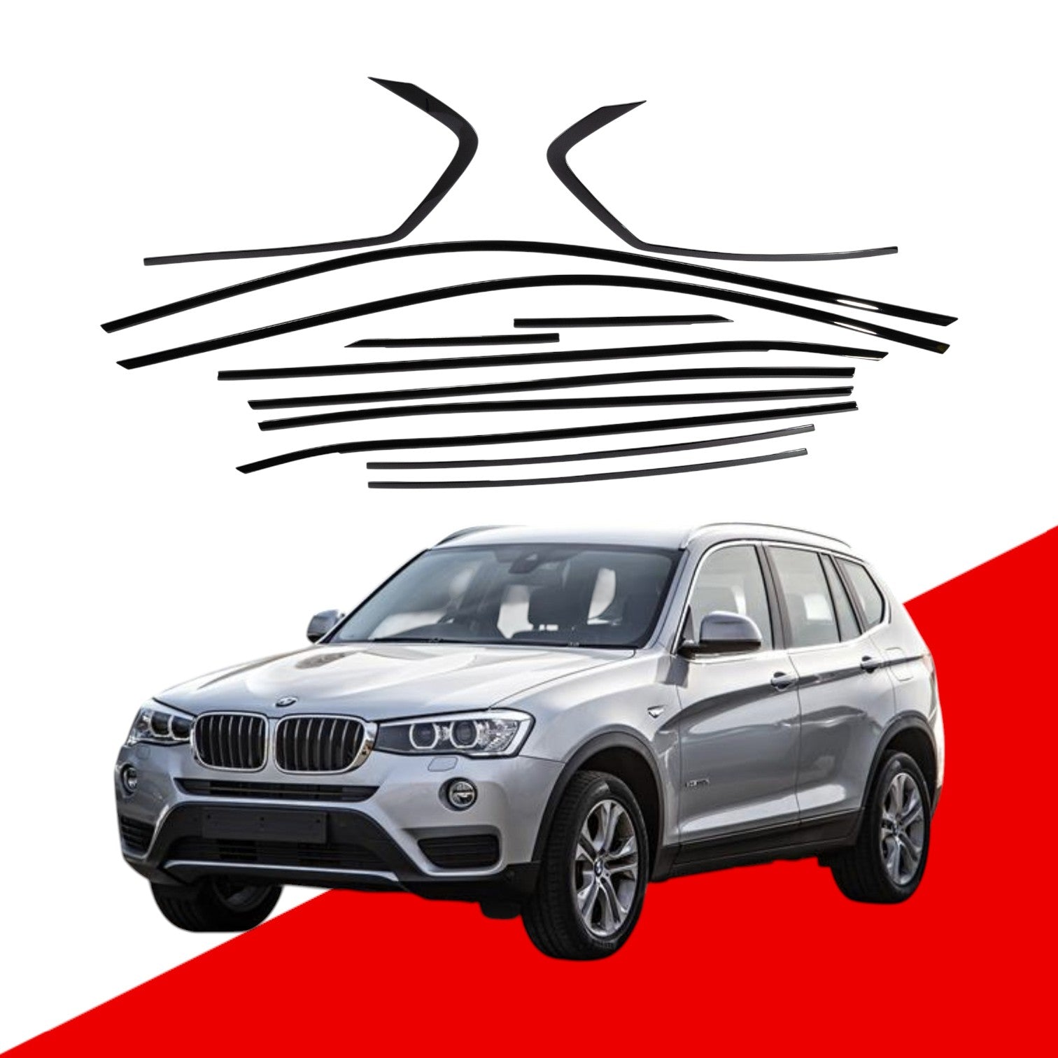 BMW X3 F25 Black Window Trims 2010-2017 Blackout dechrome Night packag ...