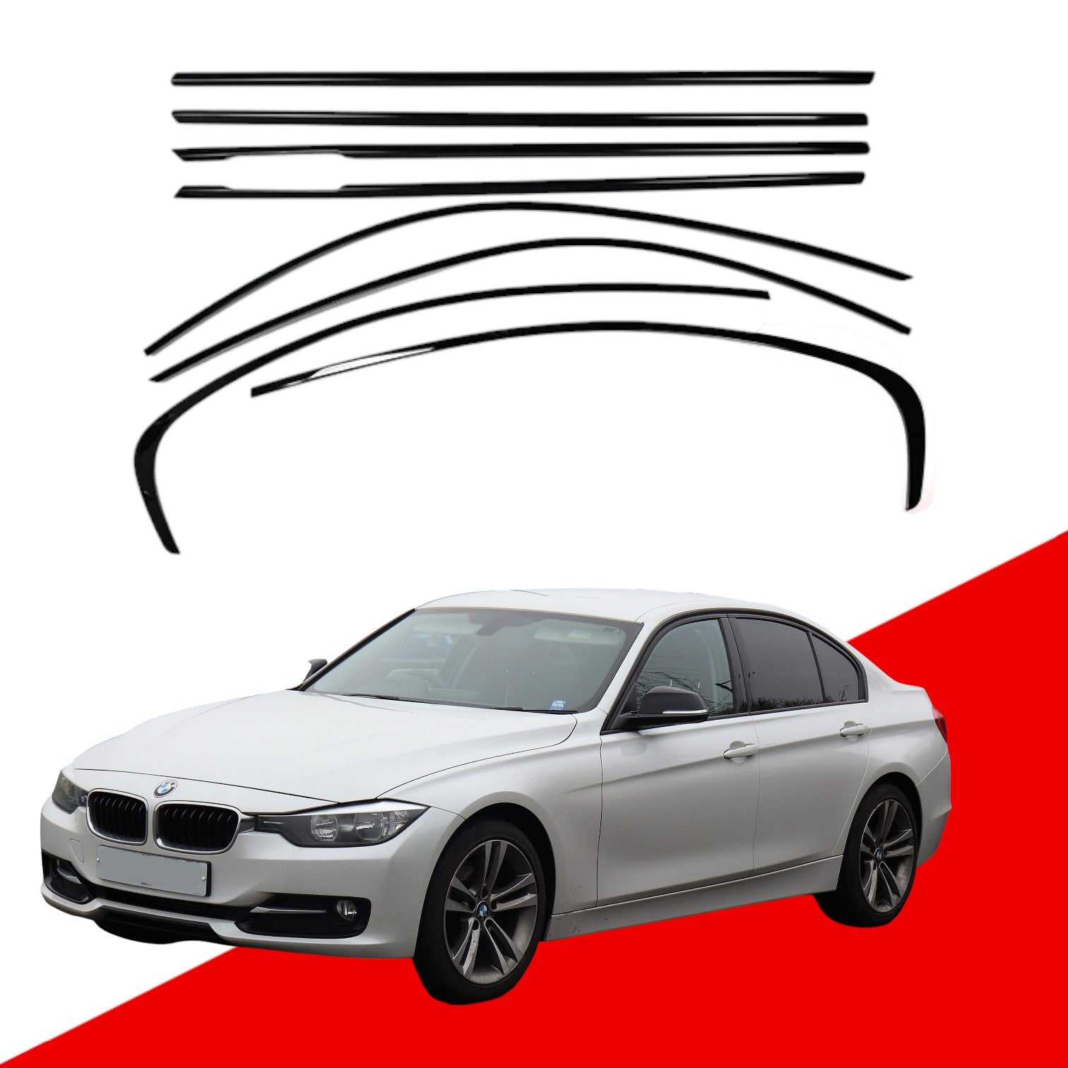 BMW 3 Series F30 Black Window Trims 2011-2017 Blackout dechrome Shadow ...