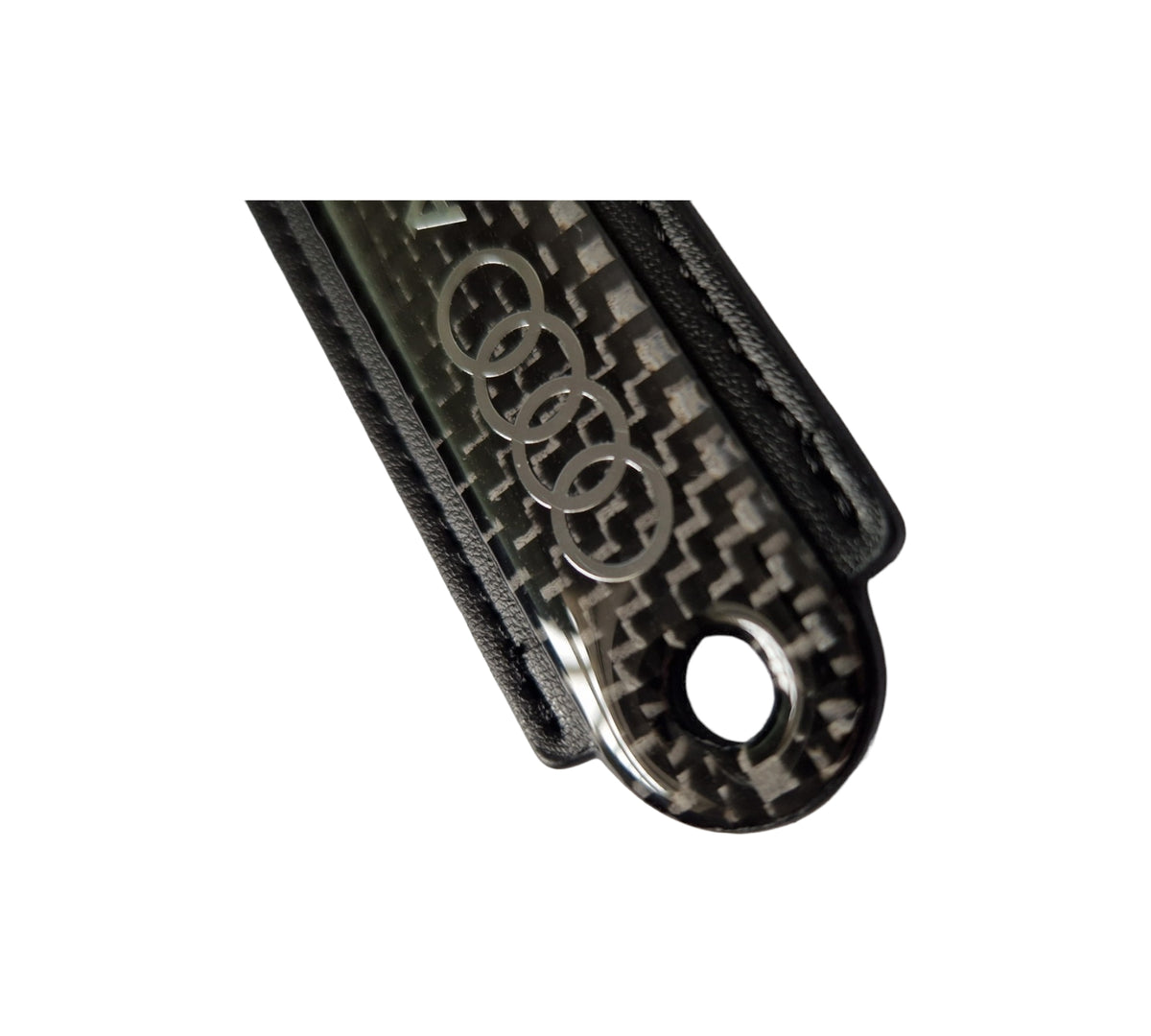 Audi Black Carbon Fibre/Leather Key Ring - Accessories – Custom My Ride