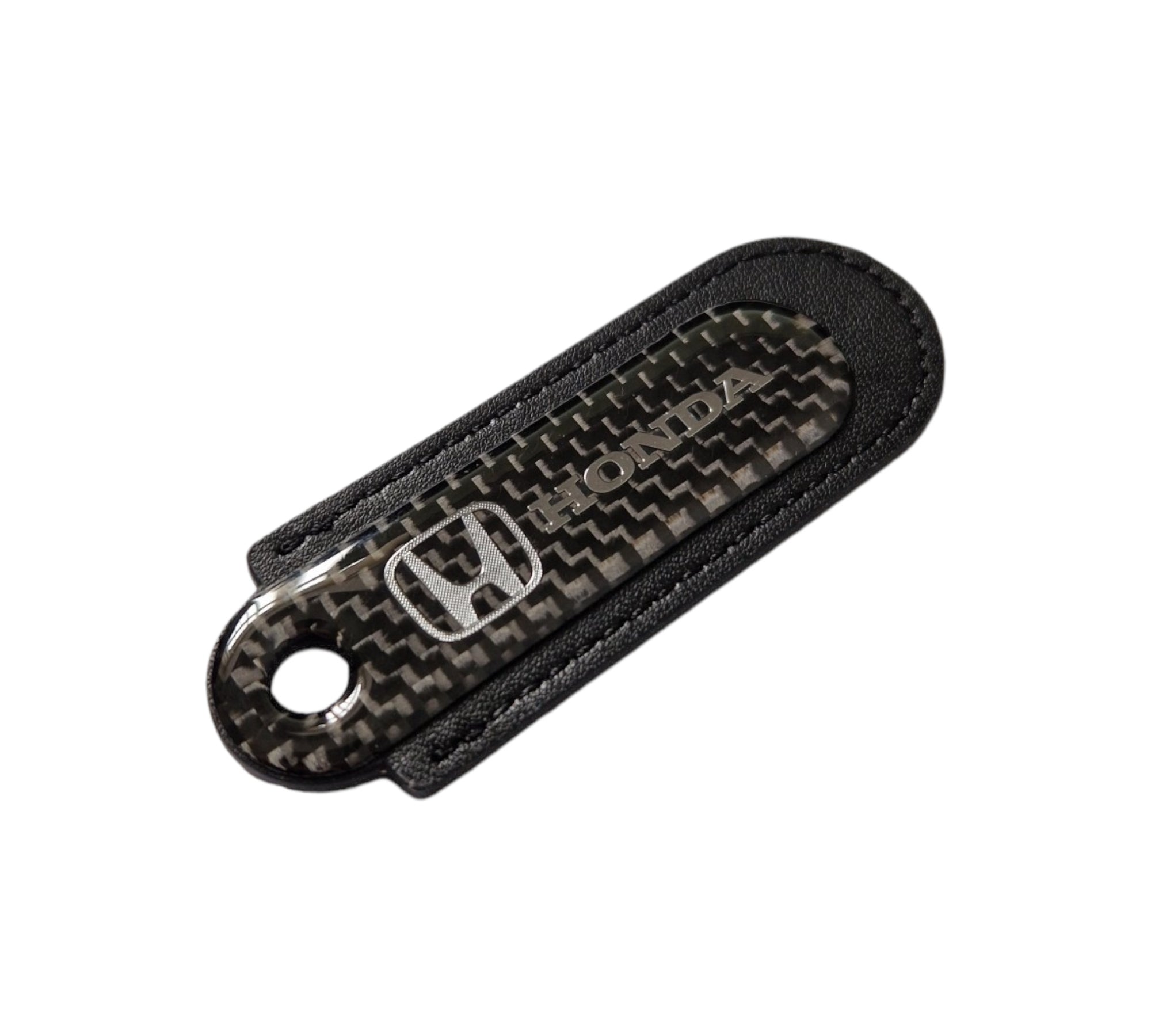 Honda Black Carbon Fibre/Leather Key Ring - Accessories – Custom My Ride
