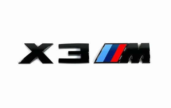 BMW X3M REAR TRUNK BLACK EMBLEM BADGE - GLOSS BLACK E83 F25 G01 X3M ...